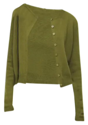 REFORMATION Clara Cashmere Crew Cardigan Pear