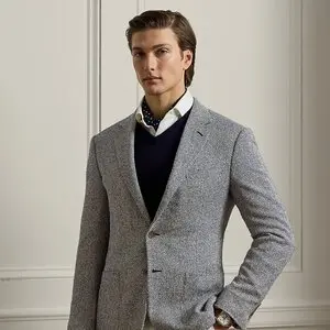 Ralph Lauren Kent Hand-tailored Herringbone Jacket - Classic Cream/navy