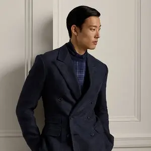 Ralph Lauren Kent Hand-Tailored Herringbone Jacket Navy