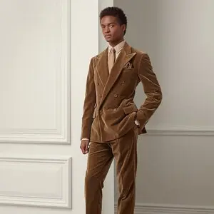 Ralph Lauren Gregory Hand-Tailored Velvet Trouser Chestnut Brown