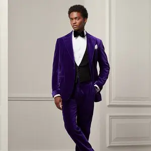 Ralph Lauren Gregory Hand-Tailored Velvet Trouser Classic Purple