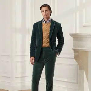 Ralph Lauren Gregory Hand-Tailored Velvet Trouser Sea Spray