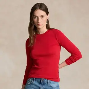 Ralph Lauren Slim Fit Cotton Long-sleeve Tee - Red