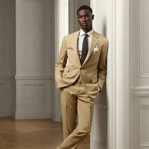Ralph Lauren Gregory Hand-Tailored Wool Suit Trousers Tan
