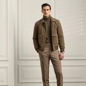Ralph Lauren Gregory Hand-Tailored Wool Suit Trousers Taupe
