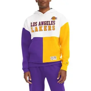 Tommy Hilfiger Purple Los Angeles Lakers Andrew Split Pullover Hoodie - White
