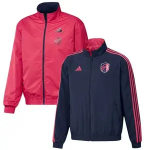 Adidas Red St. Louis City Sc 2023 On-field Anthem Full-zip Reversible Team Jacket - Navy