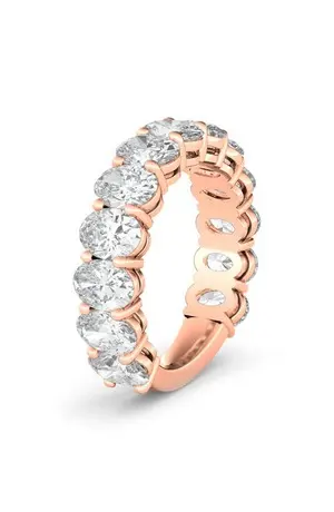 HAUTECARAT Oval Cut Lab Created Diamond Eternity Band - Rose Gold