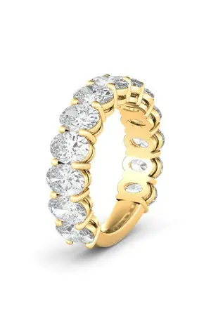 HAUTECARAT Oval Cut Lab Created Diamond Eternity Band - Yellow Gold