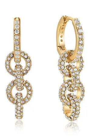 Ettika Pavé Drop Earrings - Gold
