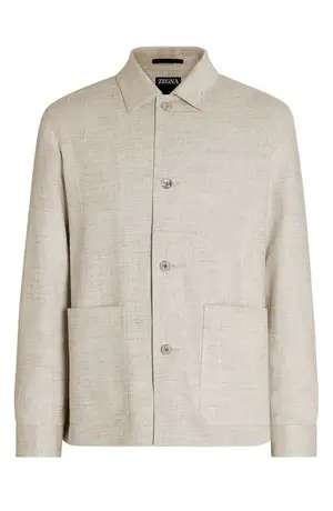 Zegna Silk And Linen Blend Chore Jacket