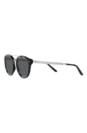 Ralph Lauren 49mm Round Frame Sunglasses - Black