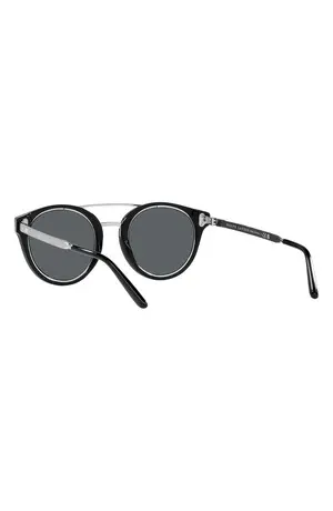 Ralph Lauren 49mm Round Frame Sunglasses - Black
