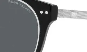 Ralph Lauren 49mm Round Frame Sunglasses - Black