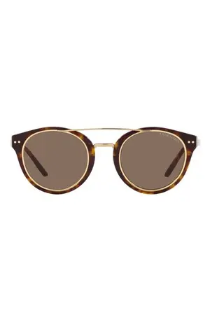 Ralph Lauren 49mm Round Frame Sunglasses - Dark Havana/brown
