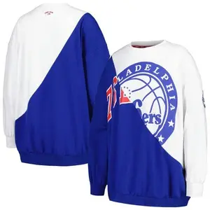 Tommy Hilfiger White Philadelphia 76ers Ariel Pullover Sweatshirt - Royal
