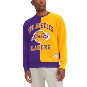 Tommy Hilfiger Gold Los Angeles Lakers Keith Split Pullover Sweatshirt - Purple