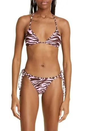 Attico Zebra Print Two-piece Swimsuit