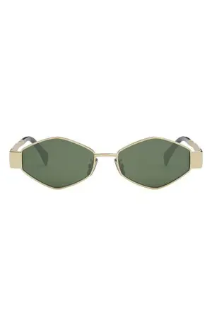 Celine Triomphe 54mm Geometric Sunglasses - Shiny Endura Gold/green