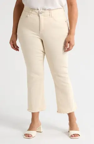 Wit & Wisdom Frayed High Waist Ankle Pants - Ecru