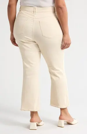 Wit & Wisdom Frayed High Waist Ankle Pants - Ecru