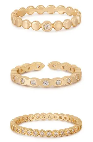 Ettika Set Of 3 Stacked Rings - Gold