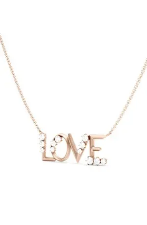 HAUTECARAT Love Lab Created Diamond 18k Gold Necklace - 18k Rose Gold