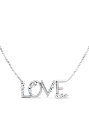 HAUTECARAT HauteCarat Love Lab Created Diamond 18K Gold Necklace 18k White Gold