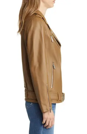 Michael Kors Oversize Moto Leather Jacket