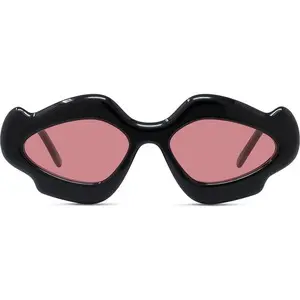 Loewe X Paula's Ibiza 52mm Geometric Sunglasses - Shiny Black/violet