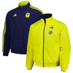 Adidas Yellow Nashville Sc 2023 On-field Anthem Full-zip Reversible Team Jacket - Navy