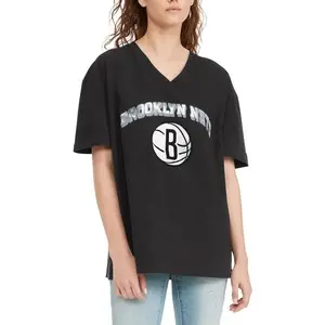 Tommy Hilfiger Brooklyn Nets Ashley V-neck T-shirt - Black