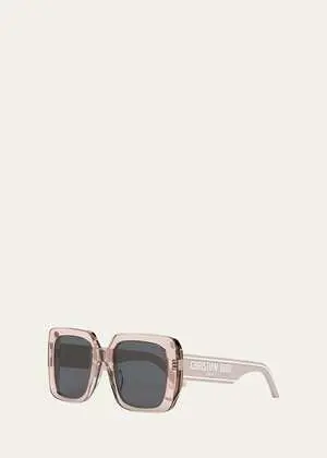 Dior DIOR Wildior S3U Square Sunglasses Shiny Pink/smoke