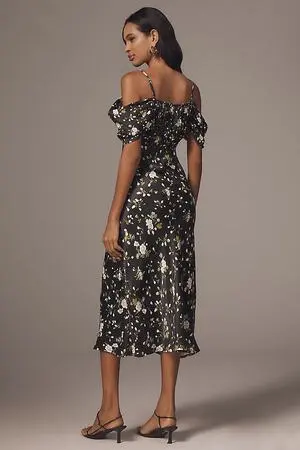 BL-NK Paterly Off-shoulder Slip Dress