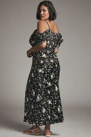 BL-NK Paterly Off-shoulder Slip Dress