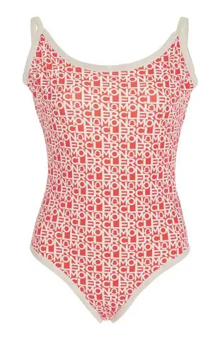 Moncler Logo One-piece Swimsuit - Orange