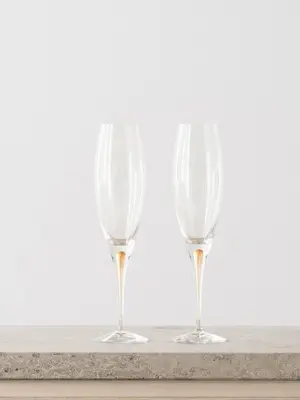 ORREFORS Intermezzo Gold 2-piece Champagne Glass Set