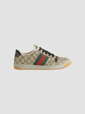 Gucci Screener Gg Supreme Canvas Sneakers - Brown