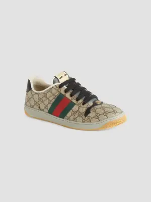 Gucci Screener Gg Supreme Canvas Sneakers - Brown