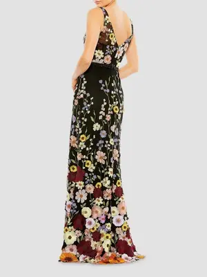 Mac Duggal Mac Floral-embroidered Tulle Gown