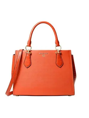Michael Kors Women's Medium Marilyn Leather Satchel - Optic Orange - Optic Orange