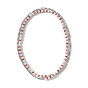 John Hardy Colorblock Necklace Pearl - Silver
