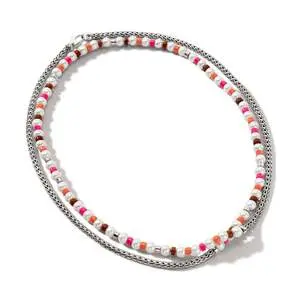 John Hardy Colorblock Necklace Pearl