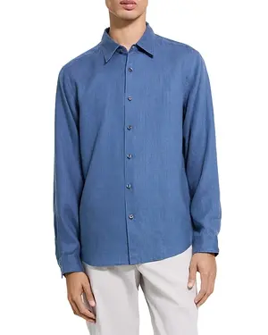 Theory Irving Shirt In Relaxed Linen - Bering