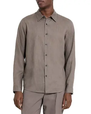 Theory Irving Shirt In Relaxed Linen - Morel