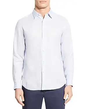 Theory Irving Shirt In Relaxed Linen Olympic