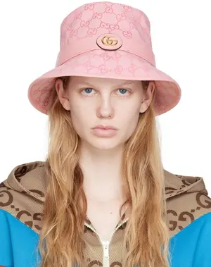 Gucci Gucci Pink GG Bucket Hat 5872 Soft Cot.can-dk