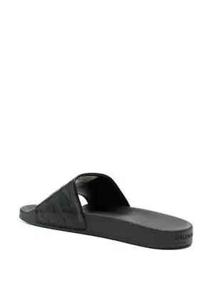 Balenciaga Bb-monogram Leather Pool Slides
