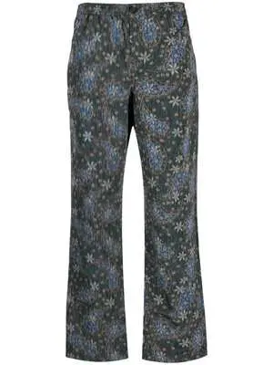SOULLAND Floral-paisley Trousers - Green