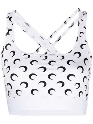 MARINE SERRE Crescent Moon Print Crop Top